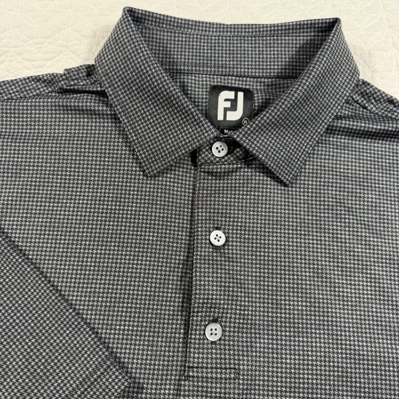 FootJoy | Shirts | Fj Footjoy Golf Polo Shirt Mens Xl Gray Houndstooth ...
